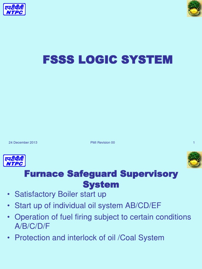 FSSS LOGIC SYSTEM.ppt | Furnace | Energy Production