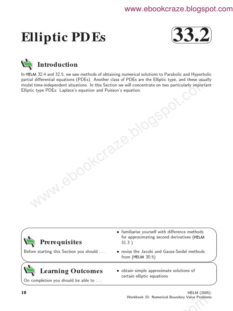 33 2 Elliptic Pde | PDF | Partial Differential Equation | Mathematical ...