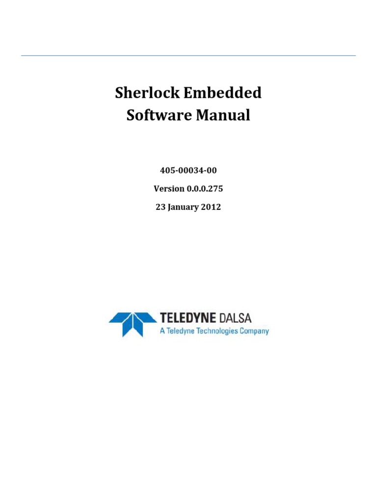 Sherlock Embedded Software Manual v000275 | PDF | Microsoft Windows | World Wide Web