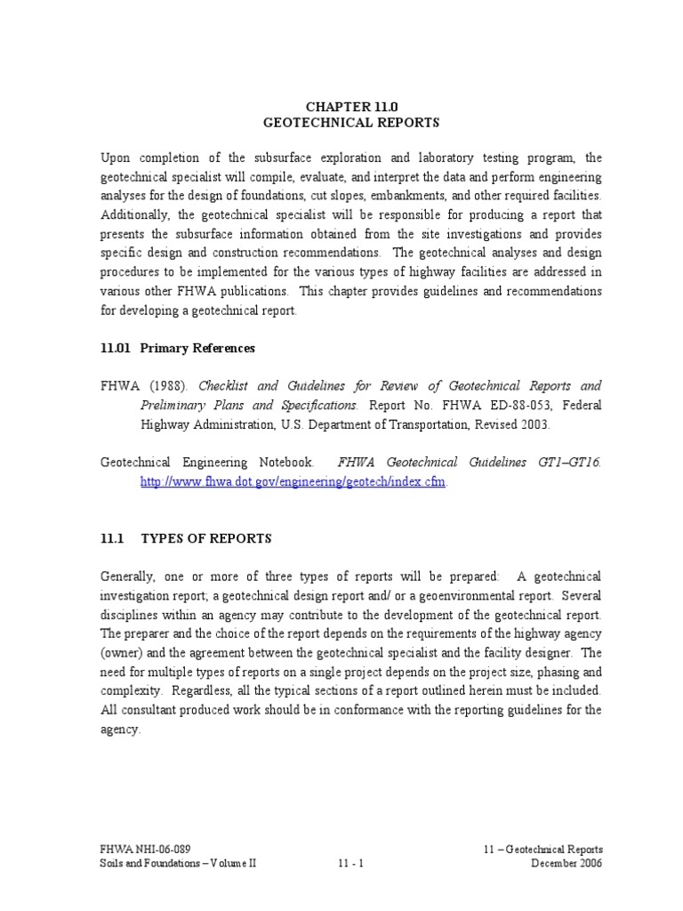 12-25-06 Chapter 11 - Geotechnical Reports | PDF | Geotechnical ...