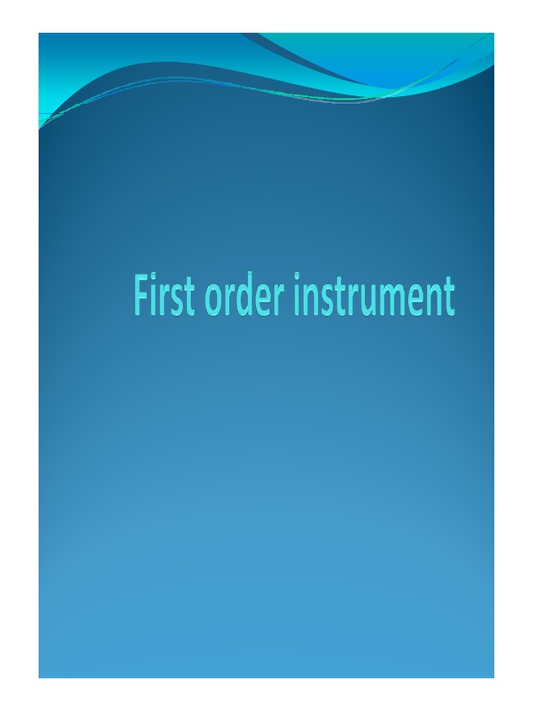 First Order Instrument | PDF | Temperature | Electrical Engineering