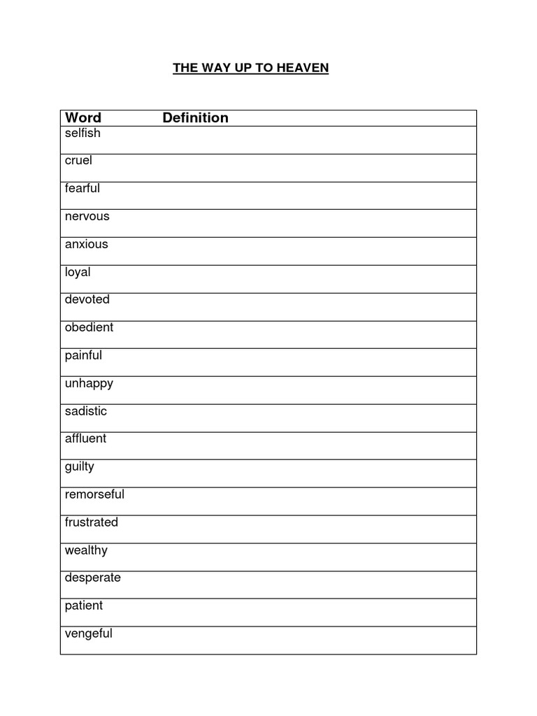 'The Way Up To Heaven' Roald Dahl | PDF | Compassion | Guilt (Emotion)