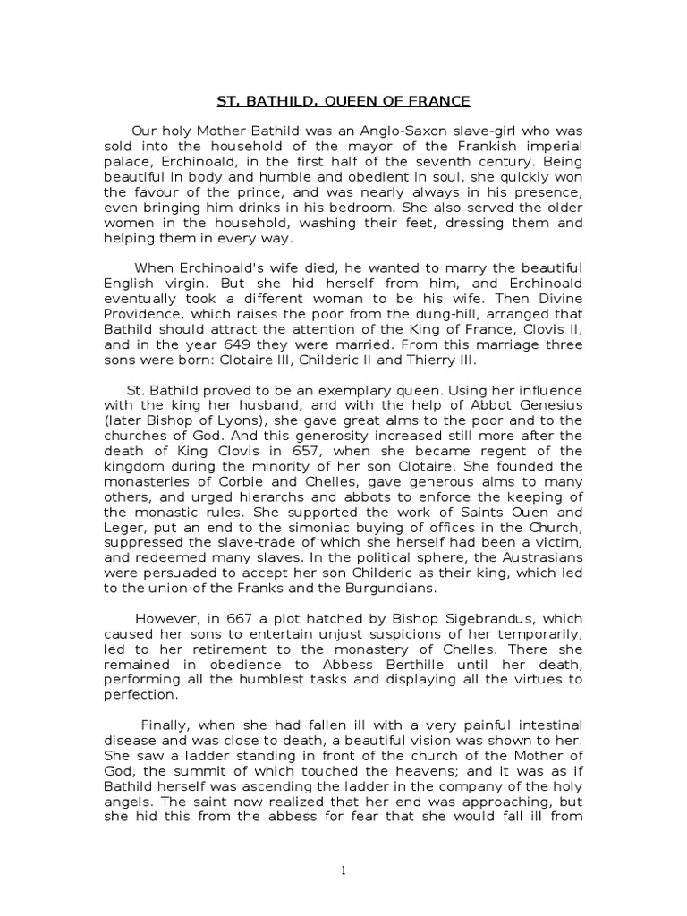 Saint Bathild of France | PDF | Religion And Belief