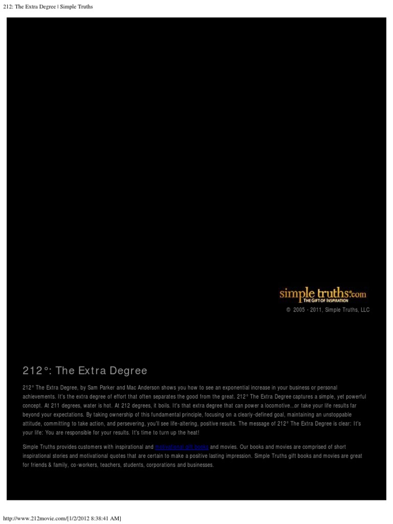 212°: The Extra Degree: Motivational Gift Books | PDF
