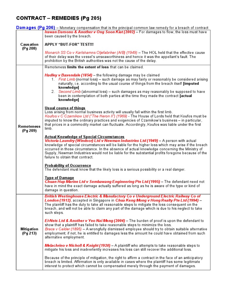 6 Contract - Remedies | PDF | Specific Performance | Damages