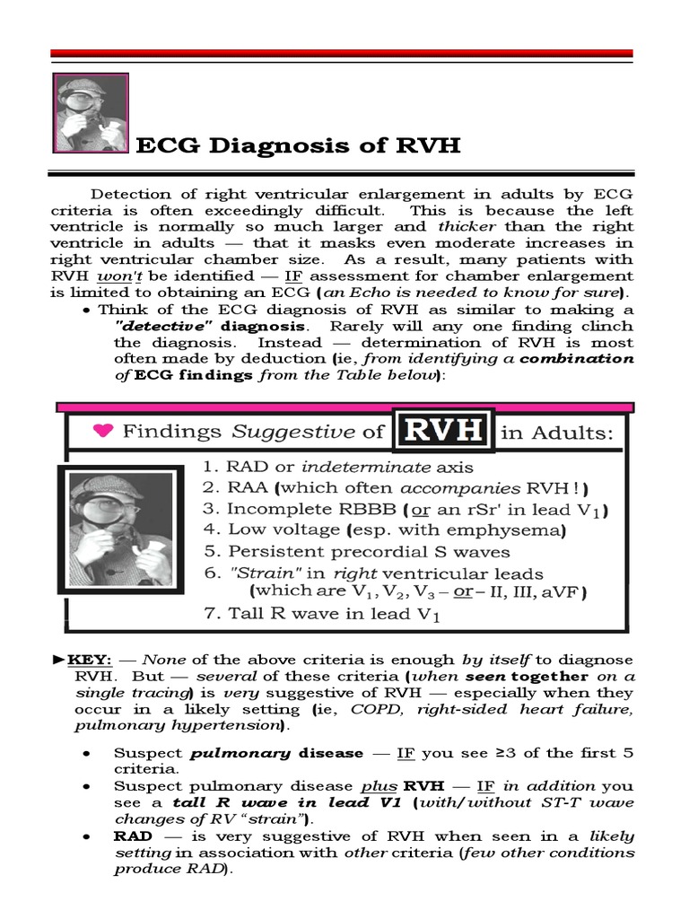 ECG Diagnosis of RVH | PDF | Electrocardiography | Rtt