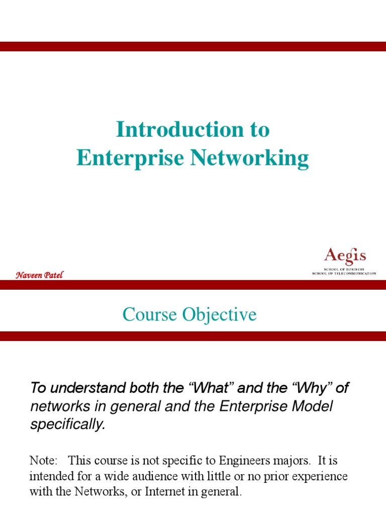 Introduction To Enterprise Networking: Naveen Patel | PDF | Internet ...