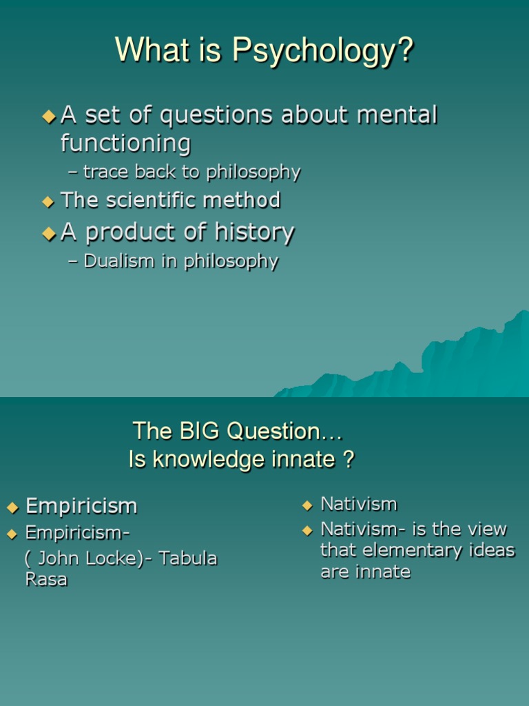 Unit 1 - History Powerpoint | PDF | Metaphysics | Psychology