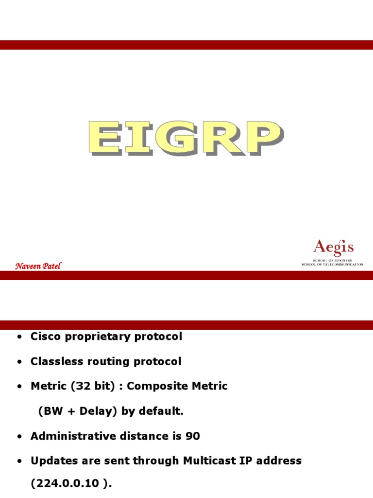 15 Eigrp | PDF | Routing | Networking Standards