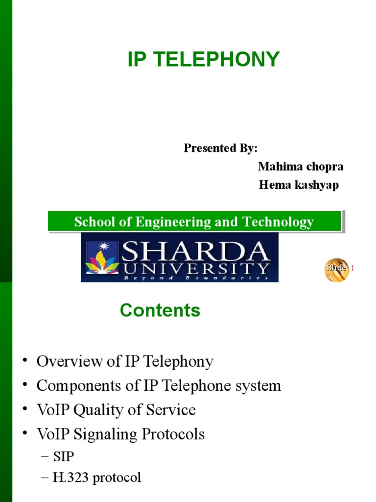 Ip Telephony: School of Engineering and Technology | PDF | Voice Over ...