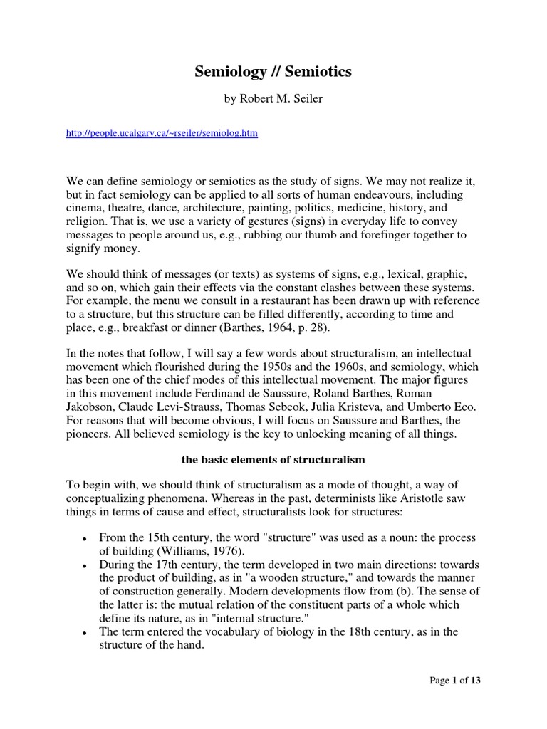 Semiology | Semiotics | Id | Free 30-day Trial | Scribd
