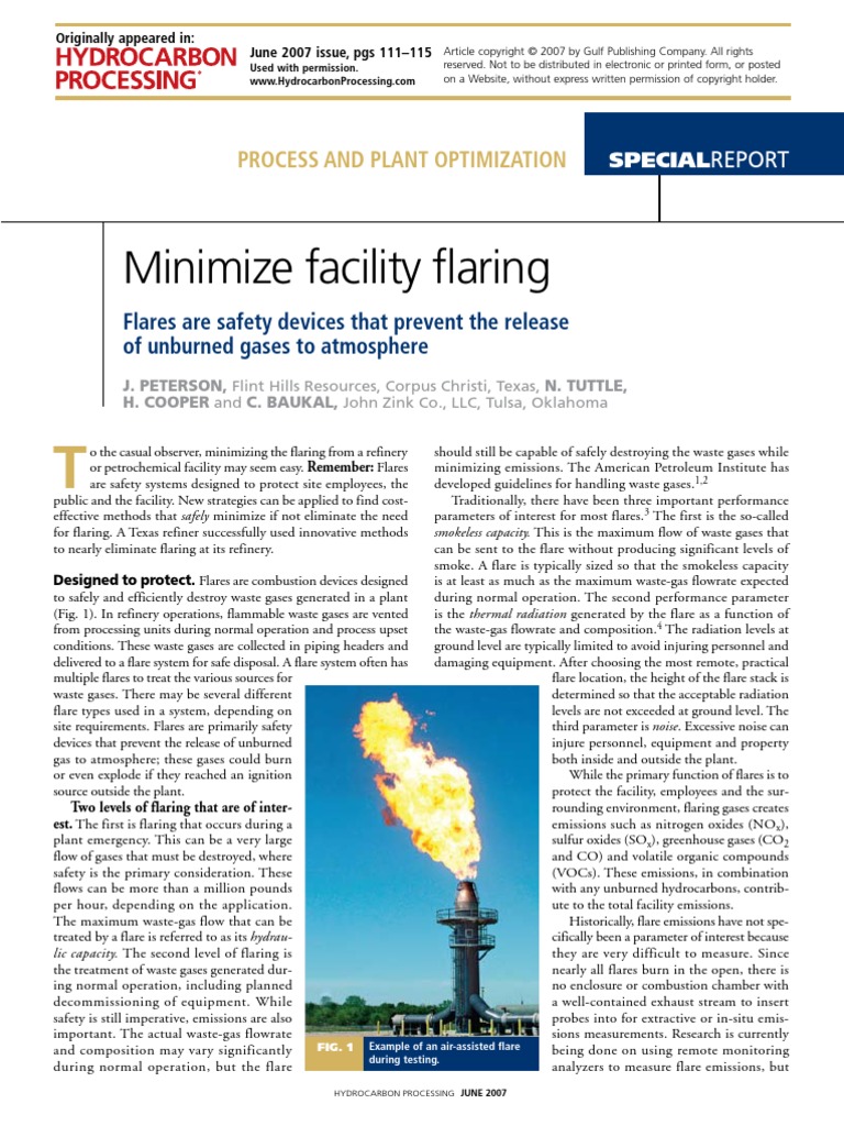 Minimize Facility Flaring | PDF | Home & Garden
