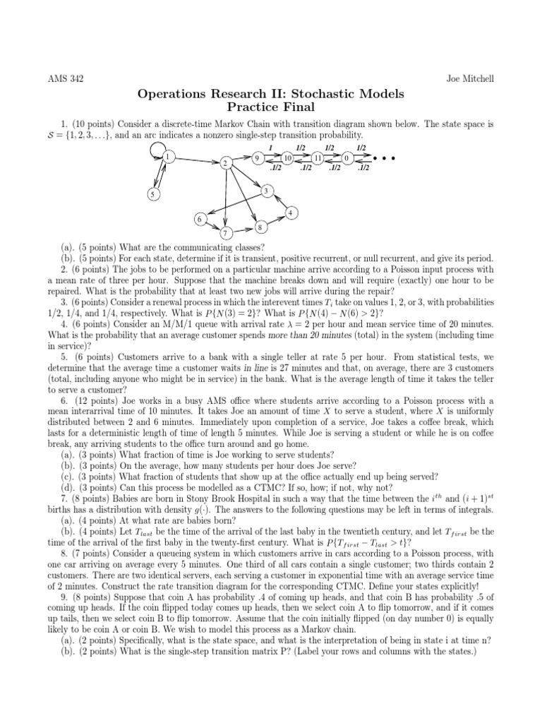 Operations Research II: Stochastic Models Practice Final | PDF | Markov ...