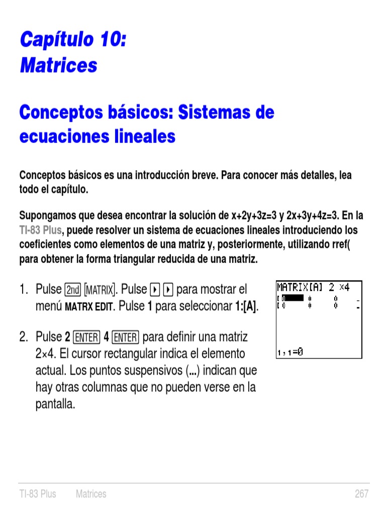 Capitulo 10 - Matrices PDF | PDF | Matriz (Matemáticas) | Cursor ...