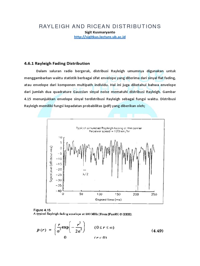 Reyleigh - Ricean Distributions | PDF