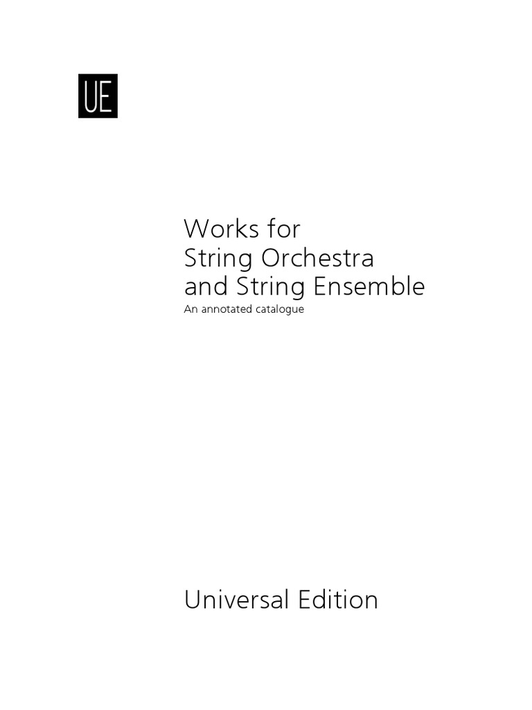 String Orchestra Works Catalogue | PDF | Orchestras | Concerto