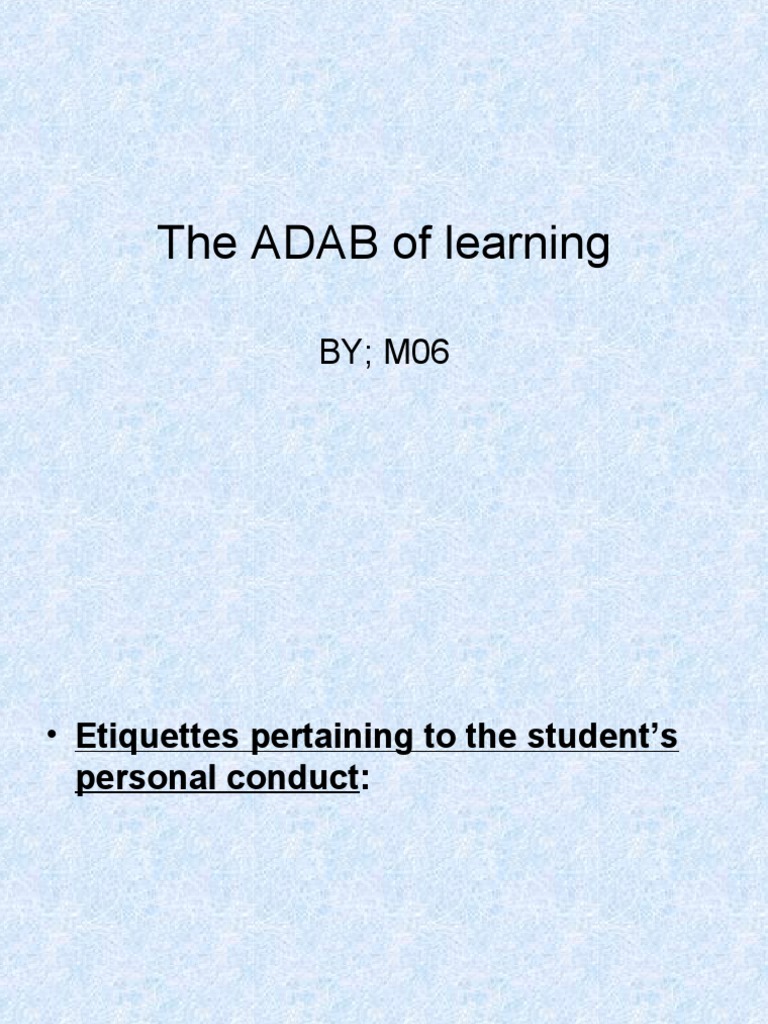 The ADAB of Learning PPDD | PDF | Hadith | Prophets And Messengers In Islam