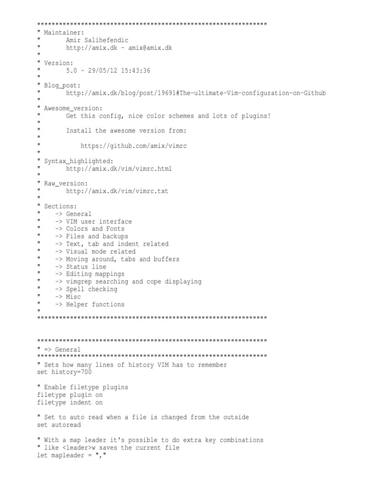 VIM Editor Cool Configs | PDF