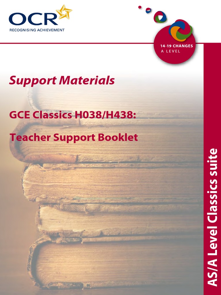 OCR AClassics Teacher Support Material 12958 | PDF | Classics ...