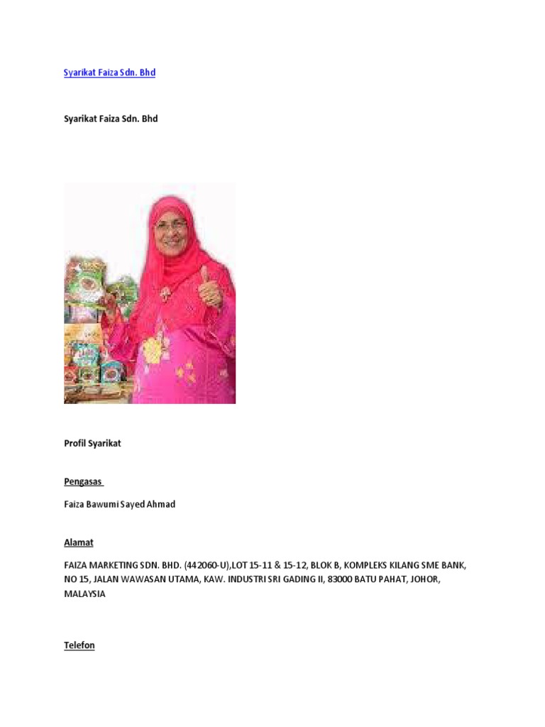 Syarikat Faiza SDN | PDF