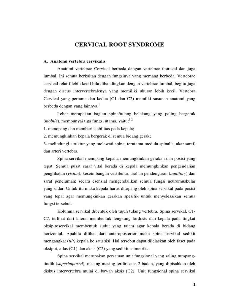Cervical Root Syndrome | PDF