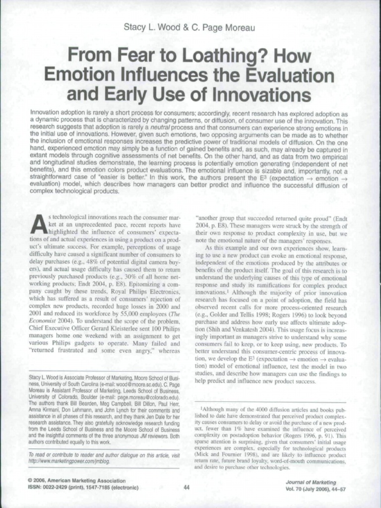 From Fear To Loathing | PDF | Affect (Psychology) | Emotions