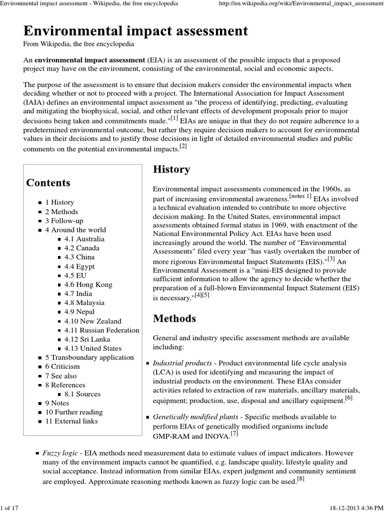 Environmental Impact Assessment | PDF | National Environmental Policy ...
