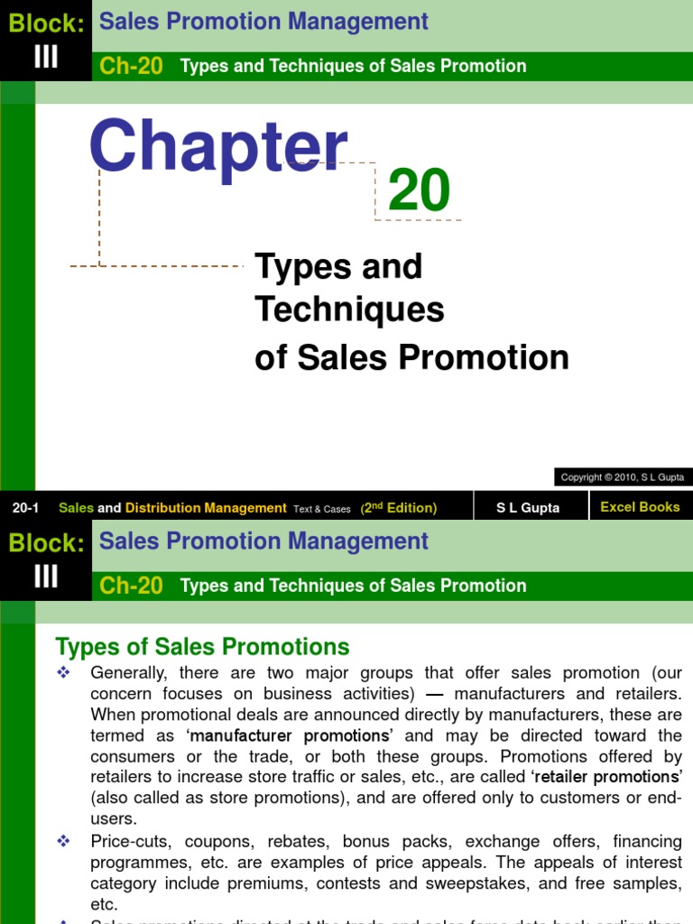Ch-20 (Types and Techniques of Sales Promotion) | PDF | Coupon | Rebate ...