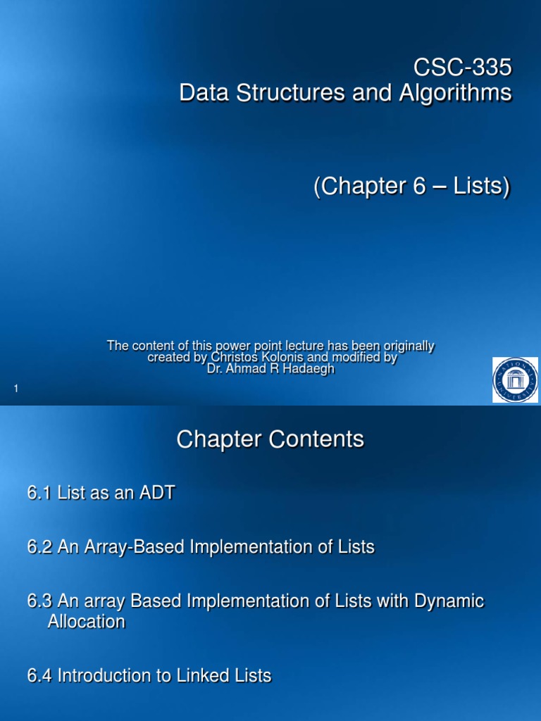 CSC-335 Data Structures and Algorithms | PDF | Constructor (Object Oriented Programming ...