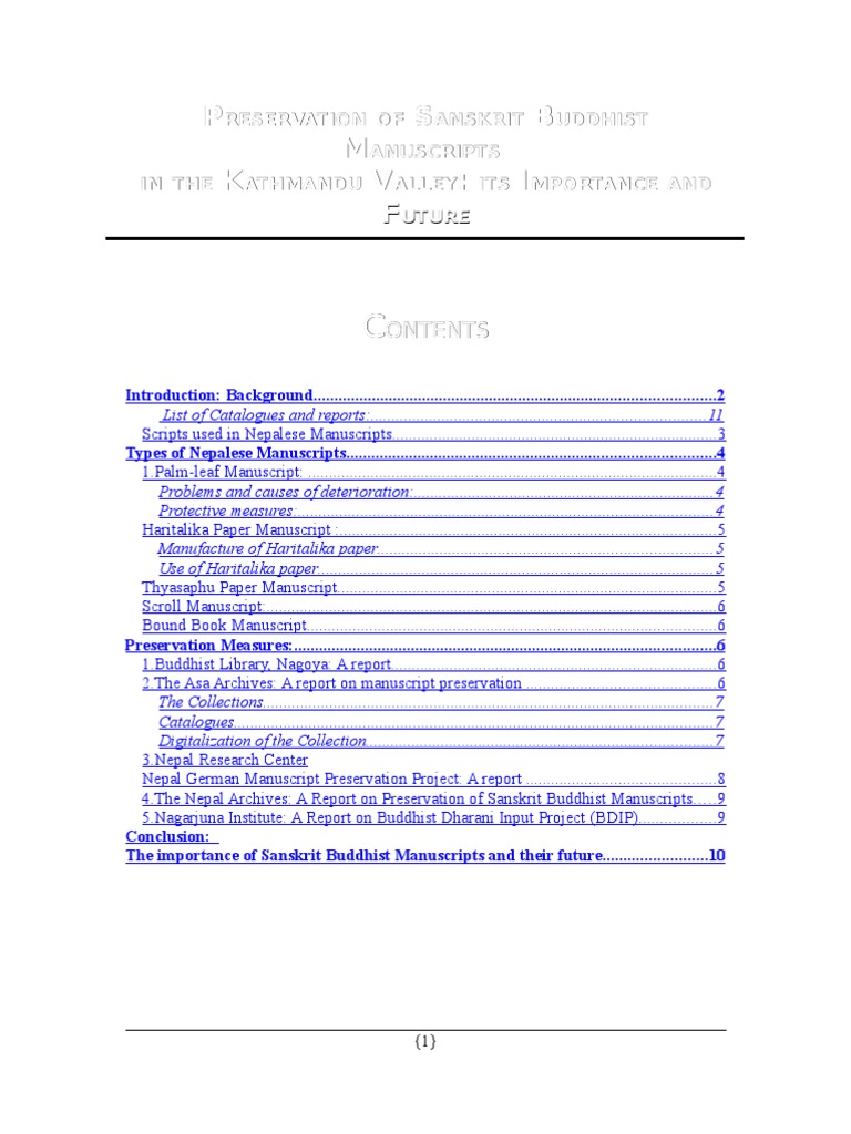 Preservation of Sanskrit Manuscripts | PDF | Sanskrit | Paper