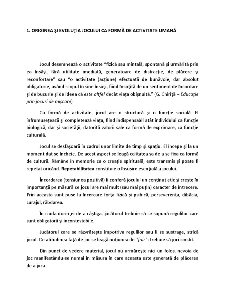 Jocuri de Miscare Curs | PDF