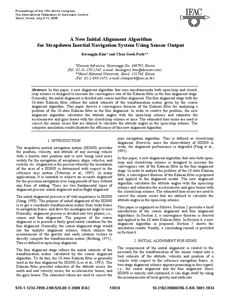 INS Algorithms | PDF | Inertial Navigation System | Kalman Filter