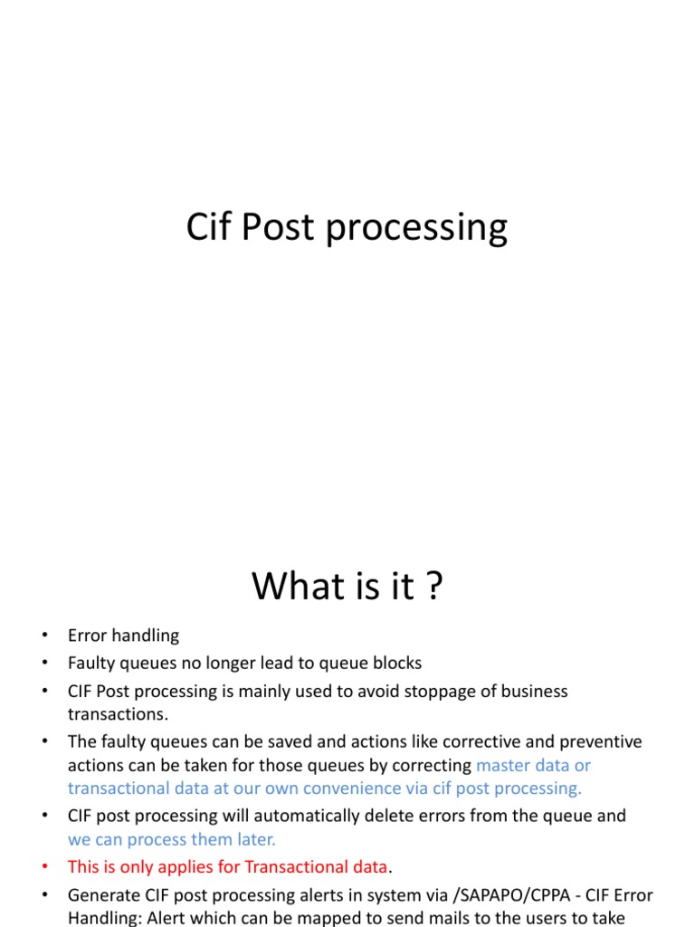Cif Post Processing | PDF | Database Transaction | Queue (Abstract Data ...