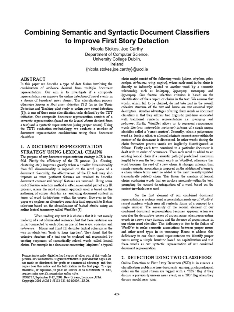 Semantic Syntactic Doc Classifiers | PDF | Lexical Semantics | Cluster Analysis