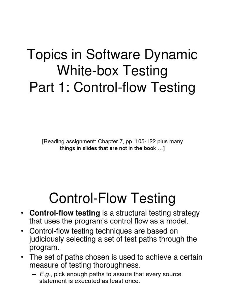 Controlflow Testing | Download Free PDF | Control Flow | Unit Testing