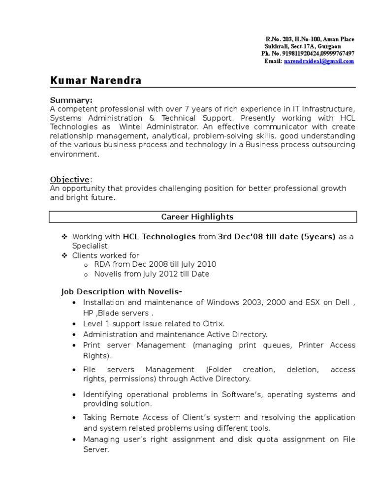 Resume Narendra | PDF | Computer Engineering | Information Management