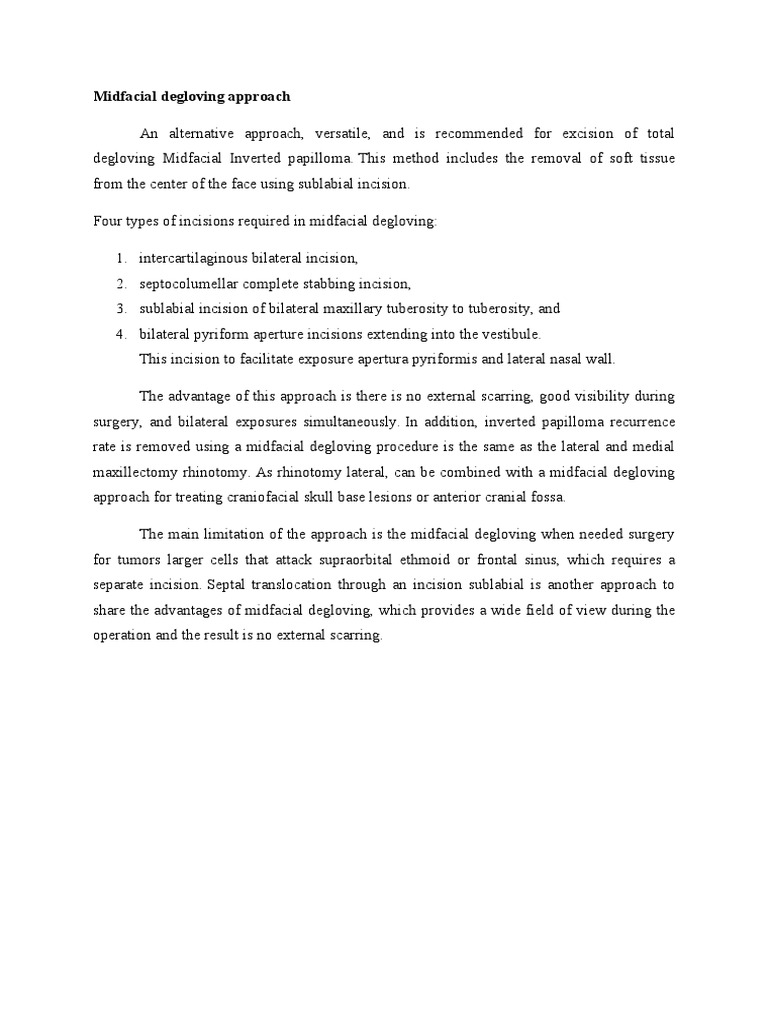 Midfacial Degloving Surgical Technique | PDF