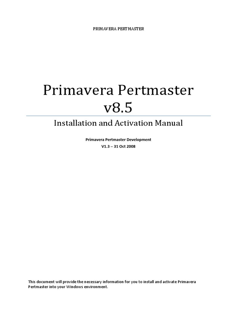 Pert Master Install and Activation Manual | Download Free PDF ...