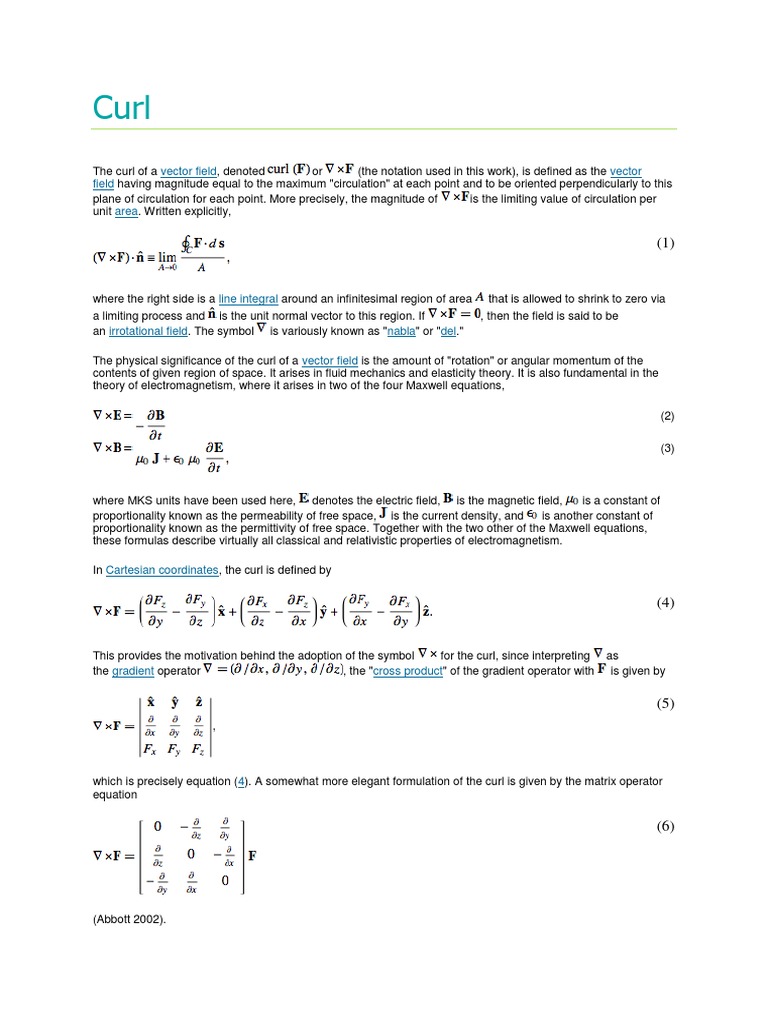 Curl & Divergence | PDF | Divergence | Maxwell's Equations