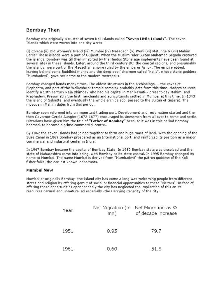 Impact of Migration On Mumbai | PDF | Mumbai | Geographic Information ...