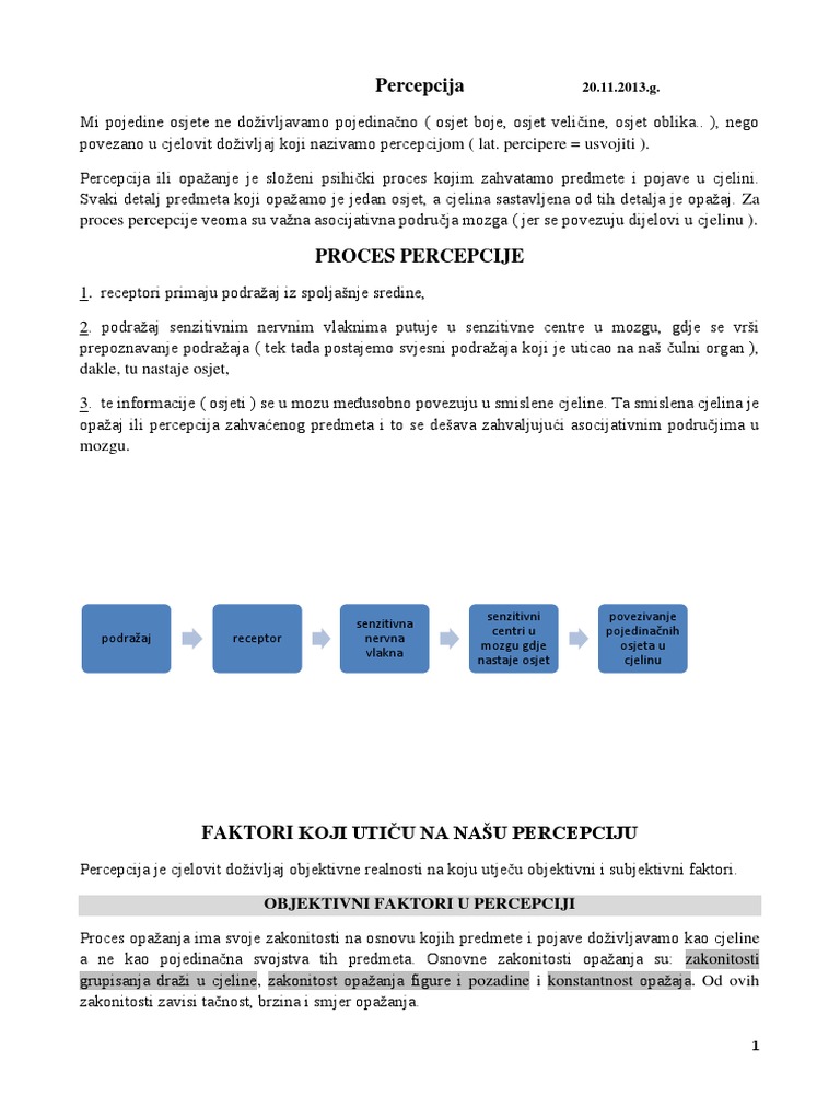 Percepcija | PDF