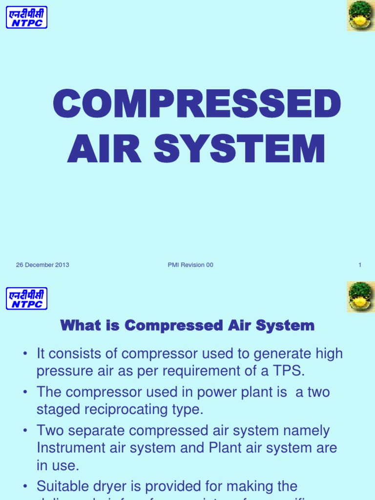 Compressed Air System in Thermal Power Plant | PDF | Gas Compressor ...