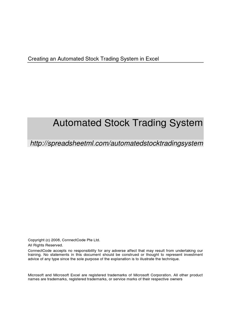 Creating An Automated Stock Trading System in Excel | PDF | Moving Average | Market Trend