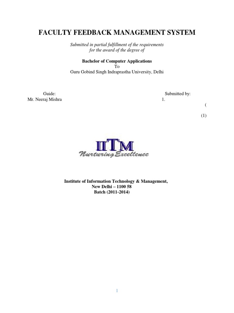 "Faculty Feedback Management System | PDF | User (Computing) | Databases