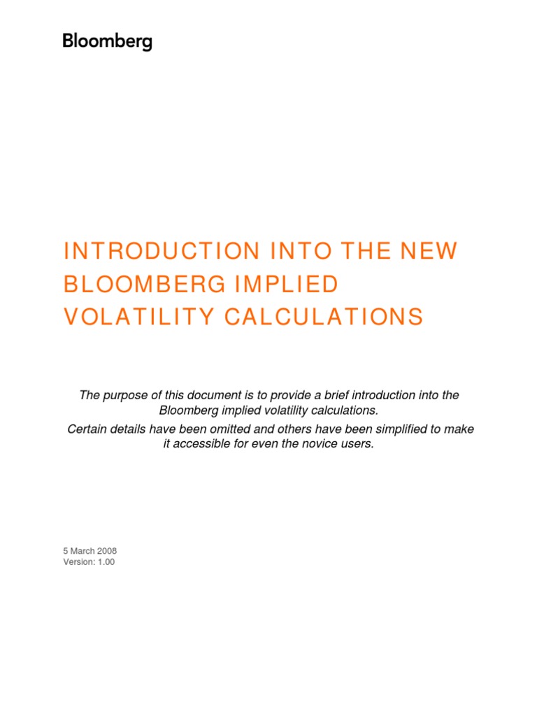 Bloomberg Implied Volatility Method 2008 New | PDF | Moneyness ...