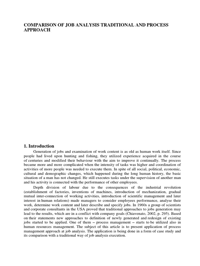 Traditional Job Analysis | PDF | Intelligence Analysis | Competence ...