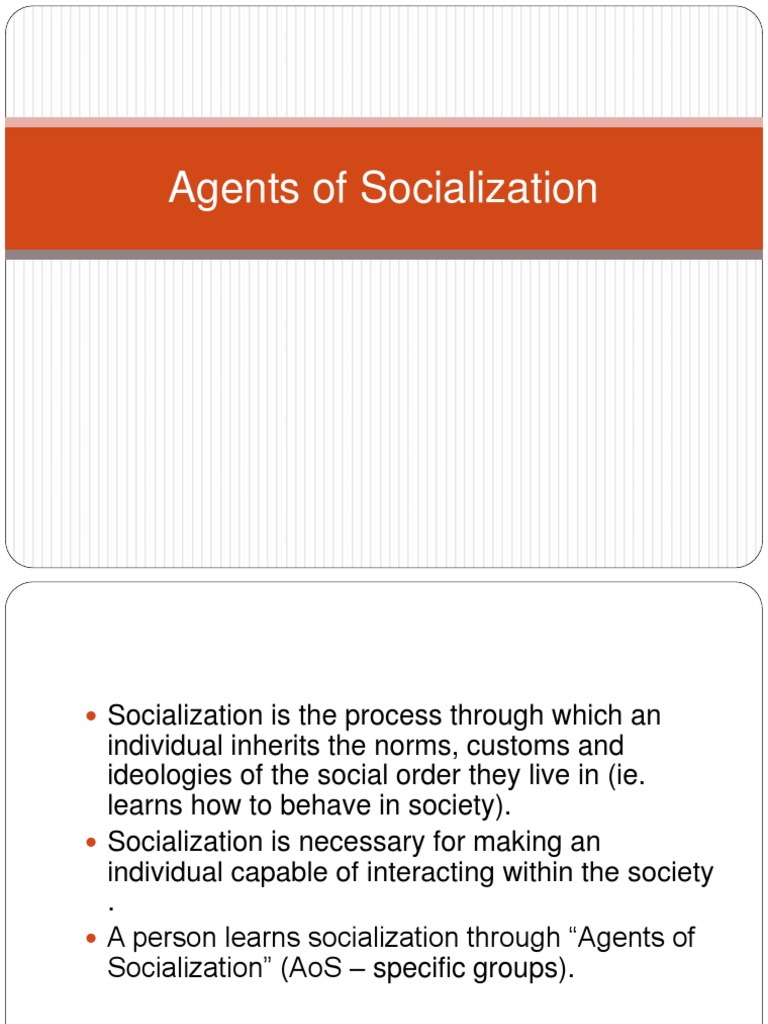 Agents of Socialization - 2 | PDF | Socialization | Social Group