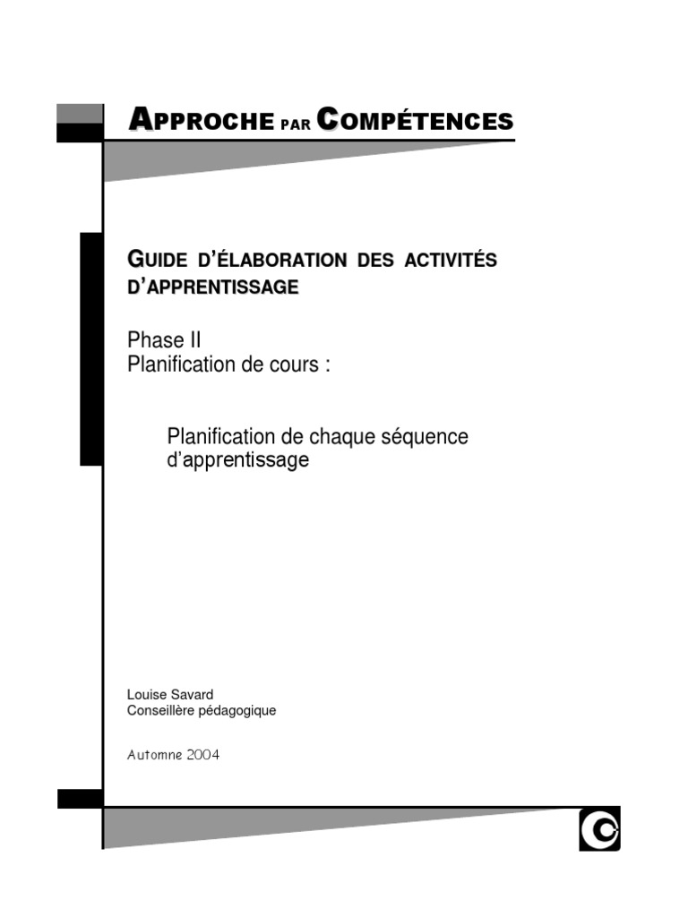 Guide de Planification des Séquences d'Apprentissage | PDF | Pédagogie ...