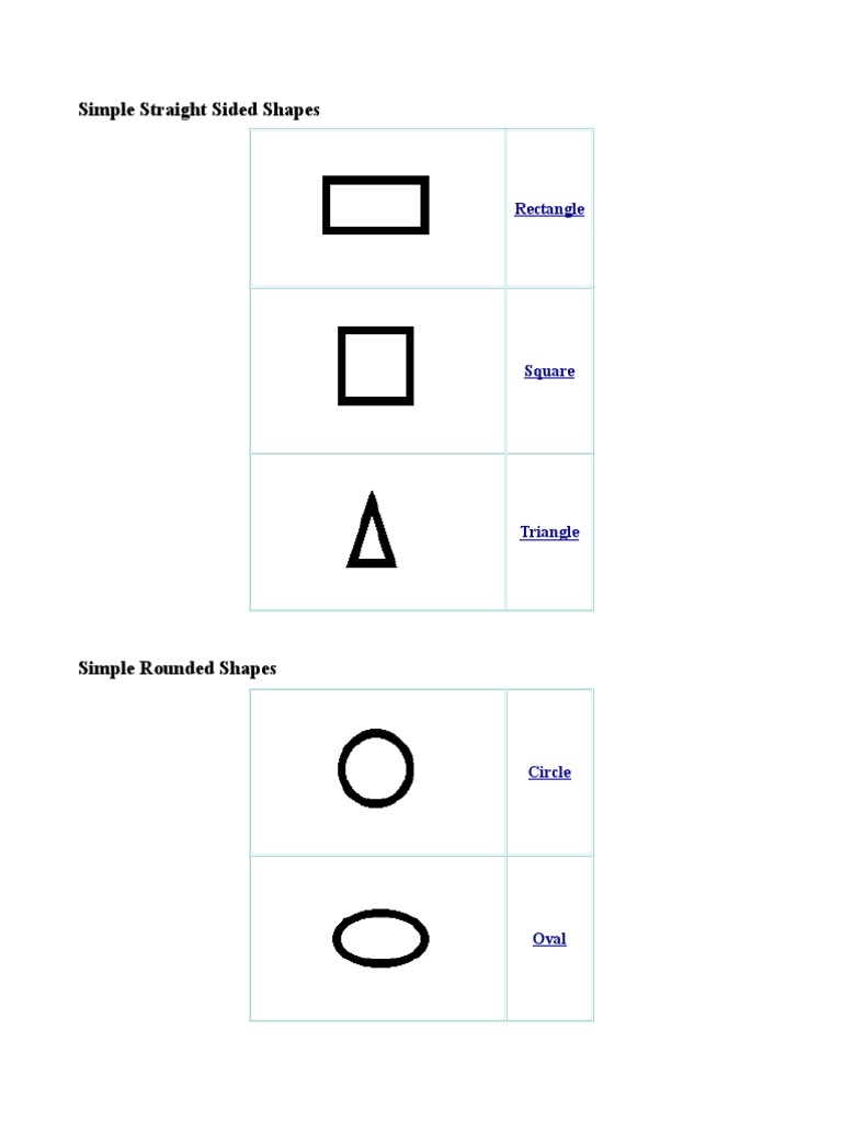 Simple Straight Sided Shapes: Rectangle | PDF