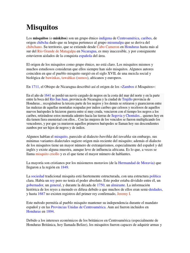 Misquitos | PDF | Pueblos Indígenas de las Américas | Sociedad de las ...